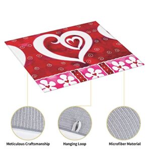 Heart & Flowers Printed Drying Mat For Kitchen Ultra Absorbent Microfiber Dishes Drainer Mats Non-Slip Silicone Quick Dry Pad - 18 X 16inch