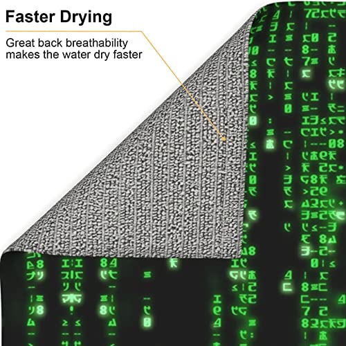 Hacker age Printed Drying Mat For Kitchen Ultra Absorbent Microfiber Dishes Drainer Mats Non-Slip Silicone Quick Dry Pad - 18 X 16inch