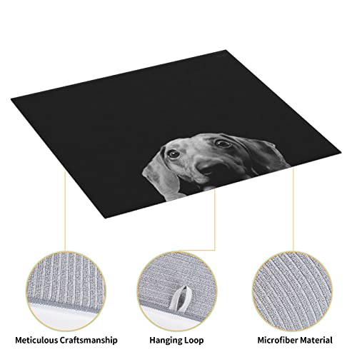 Funny Dog Printed Drying Mat For Kitchen Ultra Absorbent Microfiber Dishes Drainer Mats Non-Slip Silicone Quick Dry Pad - 18 X 16inch