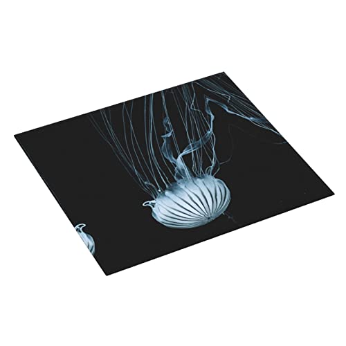 Jellyfish Printed Drying Mat For Kitchen Ultra Absorbent Microfiber Dishes Drainer Mats Non-Slip Silicone Quick Dry Pad - 18 X 16inch