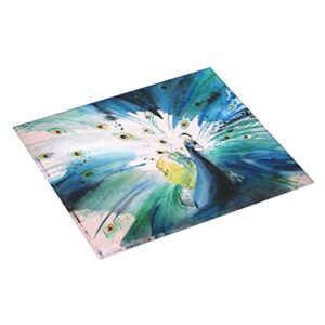 Peacock Spread Its Wings Printed Drying Mat For Kitchen Ultra Absorbent Microfiber Dishes Drainer Mats Non-Slip Silicone Quick Dry Pad - 18 X 16inch