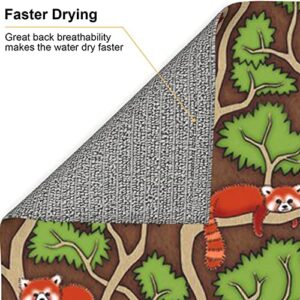 Forest Red Alkane bear Printed Drying Mat For Kitchen Ultra Absorbent Microfiber Dishes Drainer Mats Non-Slip Silicone Quick Dry Pad - 18 X 16inch