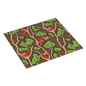 Forest Red Alkane bear Printed Drying Mat For Kitchen Ultra Absorbent Microfiber Dishes Drainer Mats Non-Slip Silicone Quick Dry Pad - 18 X 16inch