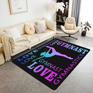 love gymnastics living room rugs for dancer blue purple accent rug set area rug 3x5 ballet indoor floor mat decor floor exercises non slip area runner rug athletics