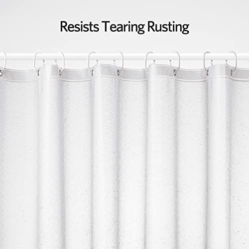 YINENN Frosted Shower Curtain Set with 12 Plastic Shower Hooks, Heavy Duty PEVA Waterproof 72Wx 72H Shower Curtain Liner for Bathroom, No Chemical Smell with Magnets and Rust Proof Metal Grommets