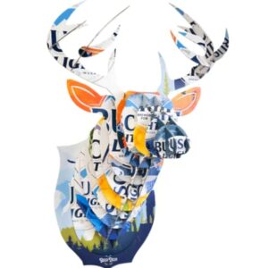 BEER DEER Busch Light Deer Head 3D Cardboard Mount Wall Art