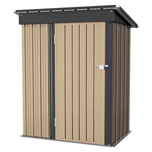 Homall Outdoor Storage Shed, Metal Garden Sheds & Outdoor Storage House with Single Lockable Door for Backyard Garden Patio Lawn (5 x 3 FT)