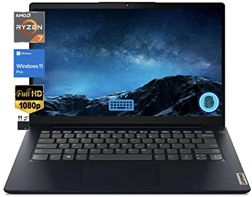 Lenovo IdeaPad 3 2023 Newest Laptop 14'' FHD Display, 8-Core AMD Ryzen 7 5700U (Up to 4.3GHz, Beats i7-1180G7), 20GB RAM, 512GB SSD, Backlit keyboard, Fingerprint Reader, WiFi, Win 11Pro+MarxsolCables