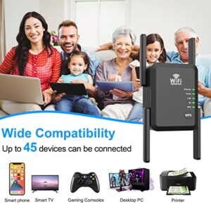 2023 New Upgrade WiFi Extender Booster Repeater, Up to 8000sq.ft and 45+ Devices, 2.4&5GHz Dual Band Wireless Internet Repeater and Signal Amplifier for Home & Outdoor, Supports Ethernet Port