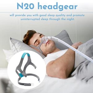 N20 Headgear Compatible with ResMed AirFit/AirTouch N20 Nasal Mask, Soft and Skin-Friendly N20 Replacement Head Strap with 2 Magnetic Clips - 2Pack Standard Size