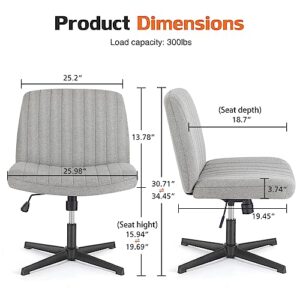 Sweetcrispy Office Chair No Wheels - Armless Desk Chair No Wheels Cross Legged Office Chair Wide Swivel Home Office Desk Chairs