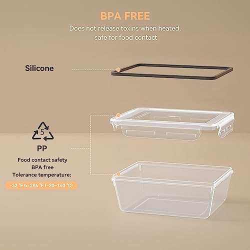 24 PCS Larger Food Storage Containers with Lids, Microwave Safe Meal Prep Containers, Airtight Bento Boxes Lunch Containers, BPA Free & Dishwasher Safe Kitchen Organization Plastic Storage Containers for Food (12 Containers and 12 Lids)