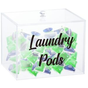 cdoky 2.2l laundry pods container with lid, acrylic laundry pods storage, laundry detergent capsules holder, small container box for laundry room decor