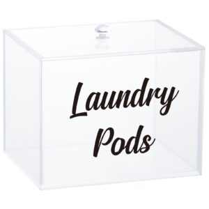 CDOKY 2.2L Laundry Pods Container with Lid, Acrylic Laundry Pods Storage, Laundry Detergent Capsules Holder, Small Container Box for Laundry Room Decor