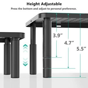 WALI Monitor Stand Riser, Adjustable Laptop Stand Riser Holder, 3 Height Adjustable Underneath Storage for Office Supplies