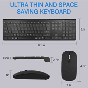 UrbanX Plug and Play Compact Rechargeable Wireless Bluetooth Full Size Keyboard and Mouse Combo for Amazon Fire 7 (2017) - Windows, macOS, iPadOS, Android, PC, Mac, Laptop, Smartphone, Tablet -Black