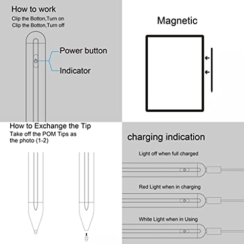 Active Stylus Pen Compatible with Amazon Fire 7 Kids (2022 Release),HD 8 (2022 Release),(2020 Release),(2018 Release),(2016 Release) - Digital Capacitive Touch Rechargeable Palm Rejection