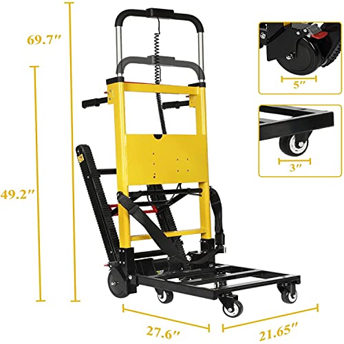 Electric Stair Climbing Hand Trucks Moving Heavy Objects Up and Down Stairs Effortless, 441 lbs Max Load Capacity, Folding Stair Climbing Dolly with Rubber Tracks for Easy Moving of Heavy Furniture