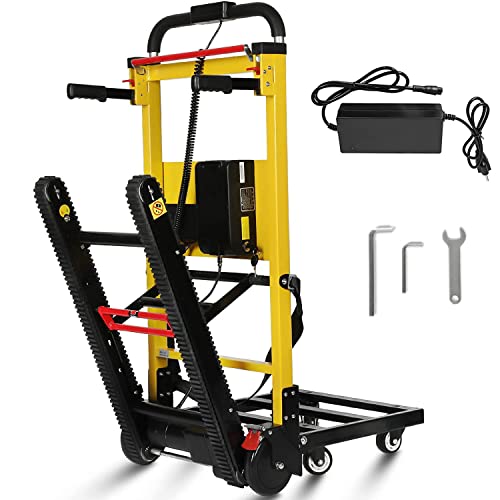 Electric Stair Climbing Hand Trucks Moving Heavy Objects Up and Down Stairs Effortless, 441 lbs Max Load Capacity, Folding Stair Climbing Dolly with Rubber Tracks for Easy Moving of Heavy Furniture