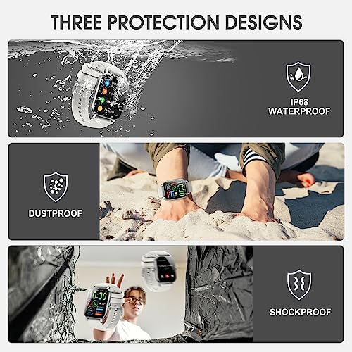 Ddidbi Smart Watch for Men Women(Answer/Make Calls), 1.85" HD Screen Fitness Watch with Sleep Heart Rate Monitor, 112 Sport Modes, IP68 Waterproof Activity Trackers Compatible with Android iOS(White)