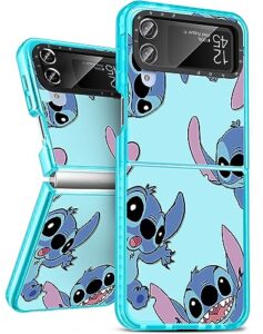 jowhep for z flip 4 case girly cute cartoon character pattern design for girls kids boys teens women cover fun kawaii cool clear soft tpu cases for samsung galaxy z flip 4 6.7", black stit