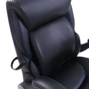 Lumbar Bonded Leather Manager Office Chair, Black (Color : Black)