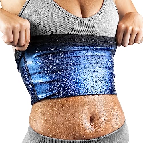 Livwxk Waist Trainer for Women Lower Belly Fat-Sauna Suit Sweat Belt Belly Trimmer Stomach Wraps Slimming Belt Plus Size (Black, 4XL/5XL)