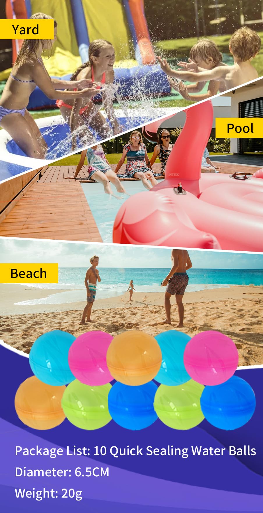 Water Balloon Toys to Relieve Summer Hot, Water Ball Launcher/Reusable Quick Sealing Splash Balls (Splash Balls)