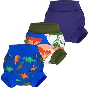 big elephant baby swim diapers 3pcs, reusable adjustable washable waterproof swimming diaper for boy's and girl's, 3t