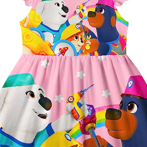 DYNLAB Cute Dog Dress Clothes Toys Doll Costume For Girls Toddler Casual Dress Cartoon Kids