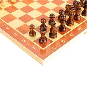 Keenso Chess Set, Folding Portable Wooden Chessboard Folding Board Chess Game for Party Family Activities