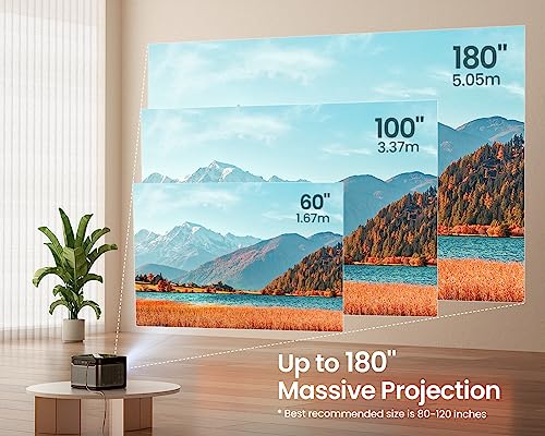 Dangbei Mars 1080p Full HD Projector, 2100 ISO Lumens Movie Projector, Native Licensed Netflix, Dual 10W Dolby Audio Speakers, Auto Focus, Auto Keystone Correction, Screen Fit, Obstacle Avoidance