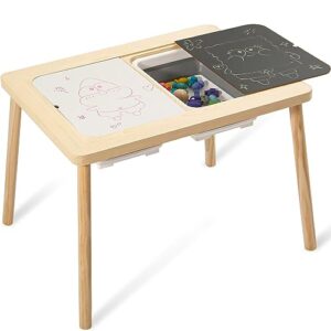 isa ease life 5 in 1 children's sensory table, multifunction toddler play sand table indoor art table drawing table for kids, toddler sensory table with 2 storage bin & lid