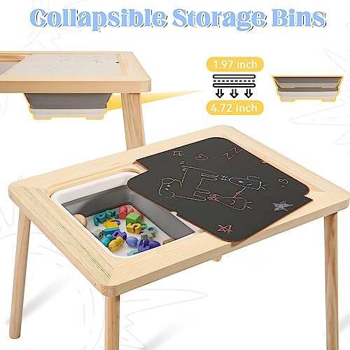 Isa EASE LIFE 5 in 1 Children's Sensory Table, Multifunction Toddler Play Sand Table Indoor Art Table Drawing Table for Kids, Toddler Sensory Table with 2 Storage Bin & Lid