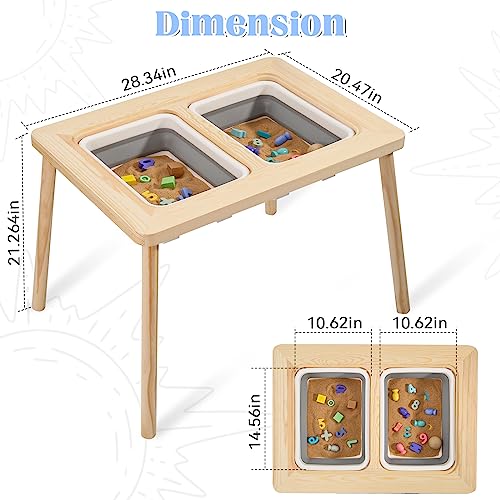 Isa EASE LIFE 5 in 1 Children's Sensory Table, Multifunction Toddler Play Sand Table Indoor Art Table Drawing Table for Kids, Toddler Sensory Table with 2 Storage Bin & Lid