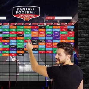 Fantasy Football Draft Board 2023-2024 Kit - 2023-2024 Season XL Fantasy Football Draft Board 5.3 x 3.7 Feet- 500+ Player Stickers - 14 Team x 20 Rounds