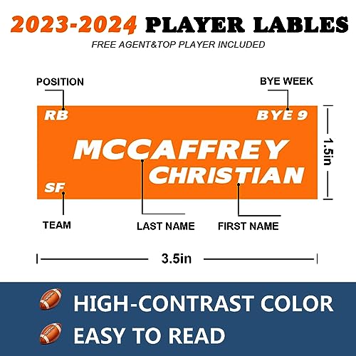 Fantasy Football Draft Board 2023-2024 Kit - 2023-2024 Season XL Fantasy Football Draft Board 5.3 x 3.7 Feet- 500+ Player Stickers - 14 Team x 20 Rounds