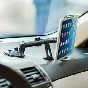 Tablet Holder Car Mount Compatible with Amazon Fire 7 Kids Edition (2019 Release), Kindle Fire HDX 8.9 (2013 Release),7 (2013 Release) - Dash Cradle Dock Rotating Telescopic