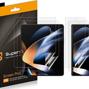 Supershieldz (2 Pack) Designed for Samsung Galaxy Z Fold 5 5G (2 Main Screen and 2 Front Screen) Screen Protector, High Definition Clear Shield (TPU)