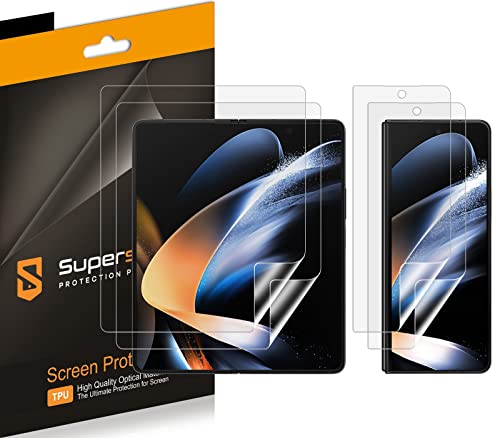 Supershieldz (2 Pack) Designed for Samsung Galaxy Z Fold 5 5G (2 Main Screen and 2 Front Screen) Screen Protector, High Definition Clear Shield (TPU)