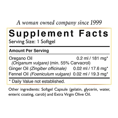 Coco March Oregano Oil - 55% Greek Carvacrol Immune System Support - Gluten Free, Dairy Free, GMO Free, Keto Friendly, Paleo Friendly - 90 Capsules