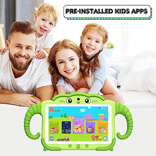 Kids Tablet 7" Tablet for Kids 64GB Toddler Tablet Kids Software Installed, Kids Learning Android Tablet with WiFi Case Dual Camera Parental Control for Toddlers Children Tablet YouTube Netflix