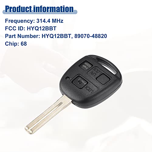 ACROPIX 314.4 MHz Key Fob Keyless Entry Remote Fit for Lexus RX330 RX350 2004-2006 for Lexus RX350 RX400h 2007-2009 HYQ12BBT - Pack of 1 Black