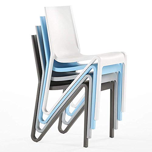 XOUVY Plastic Chair Simple Modern Chair - Leisure Chair Integrated molding Suitable for Computer Chair Office Chair Conference Chair Cafe Dining Chair (4 Pieces)