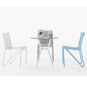 XOUVY Plastic Chair Simple Modern Chair - Leisure Chair Integrated molding Suitable for Computer Chair Office Chair Conference Chair Cafe Dining Chair (4 Pieces)