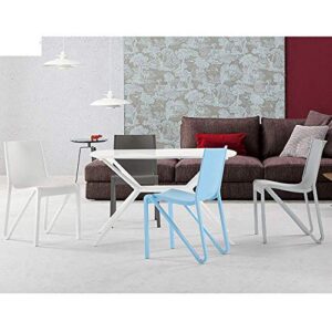 XOUVY Plastic Chair Simple Modern Chair - Leisure Chair Integrated molding Suitable for Computer Chair Office Chair Conference Chair Cafe Dining Chair (4 Pieces)