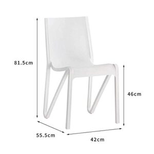 XOUVY Plastic Chair Simple Modern Chair - Leisure Chair Integrated molding Suitable for Computer Chair Office Chair Conference Chair Cafe Dining Chair (4 Pieces)