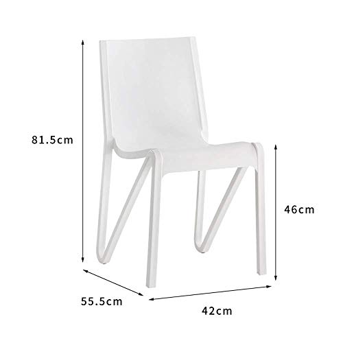 XOUVY Plastic Chair Simple Modern Chair - Leisure Chair Integrated molding Suitable for Computer Chair Office Chair Conference Chair Cafe Dining Chair (4 Pieces)