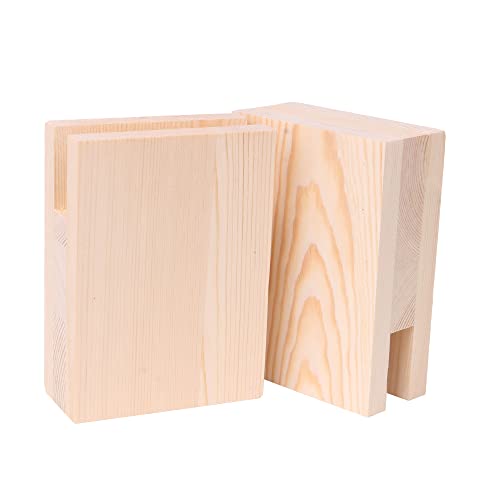 Etfbuy 4PCS Width Groove Wood Bed Desk Risers Lifter Table Cube Furniture Storage Groove Fit Sofa