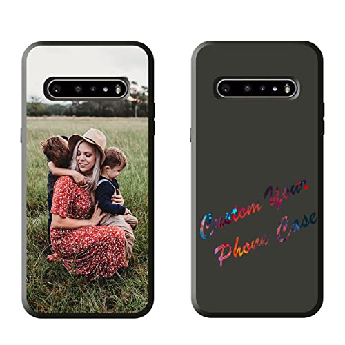 GSDMFUNNY Custom Customize Photo Text Phone Cases for LG V60 ThinQ 5G Personalized Picture Soft Black TPU Protective Phone Cases Compatible with LG V60 ThinQ 5G Phone Case Gifts